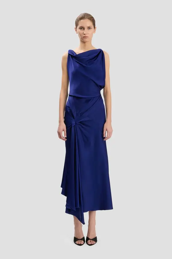 Victoria Beckham Posy Midi Dress - Bright Indigo