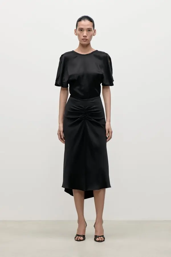 Victoria Beckham Bela Midi Skirt - Black