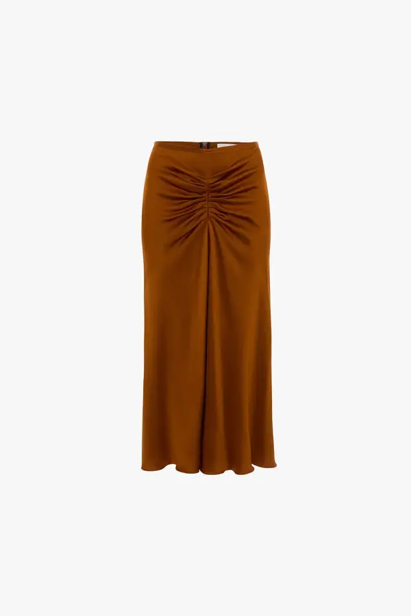 Victoria Beckham Bela Midi Skirt - Bronze