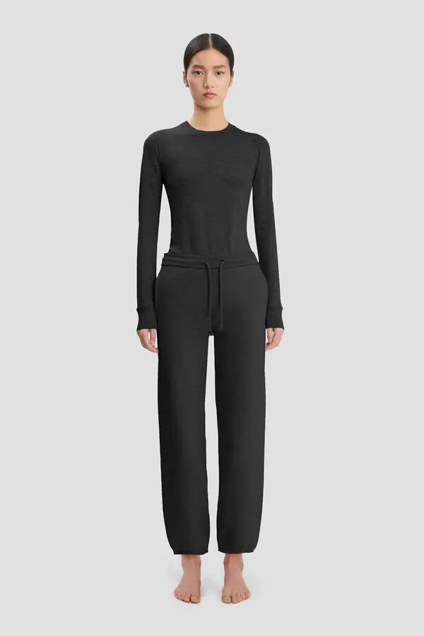 Victoria Beckham Logo Embroidered Jogger - Black