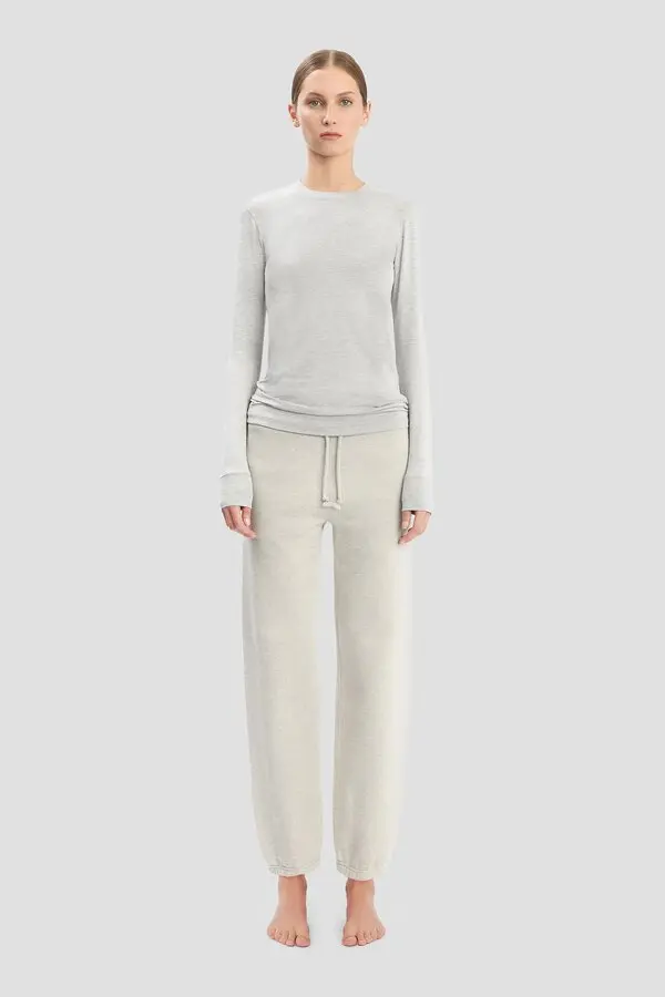 Victoria Beckham Logo Embroidered Jogger - Grey Marl