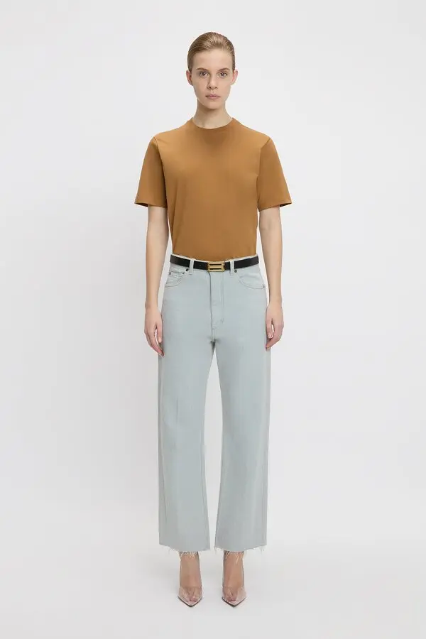 Victoria Beckham Short Sleeve Jersey T-shirt - Wheat