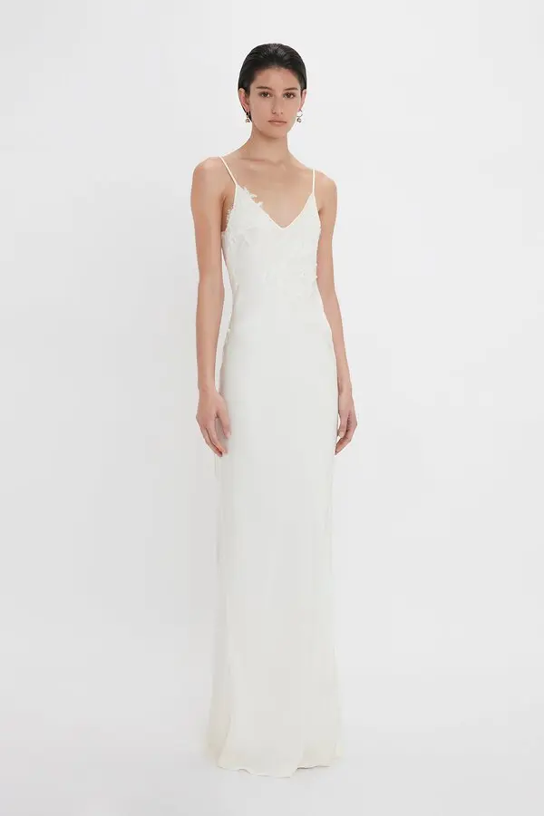 Victoria Beckham Lace Cami Maxi Dress - Ivory