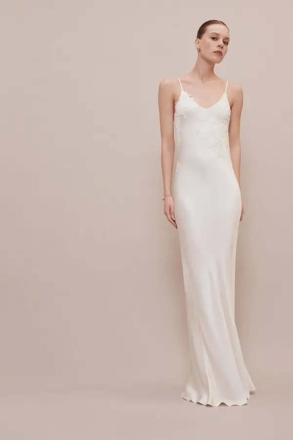Victoria Beckham Lace Cami Maxi Dress - Ivory