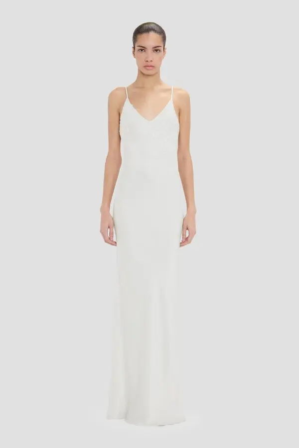 Victoria Beckham Lace Cami Maxi Dress - Magnesium