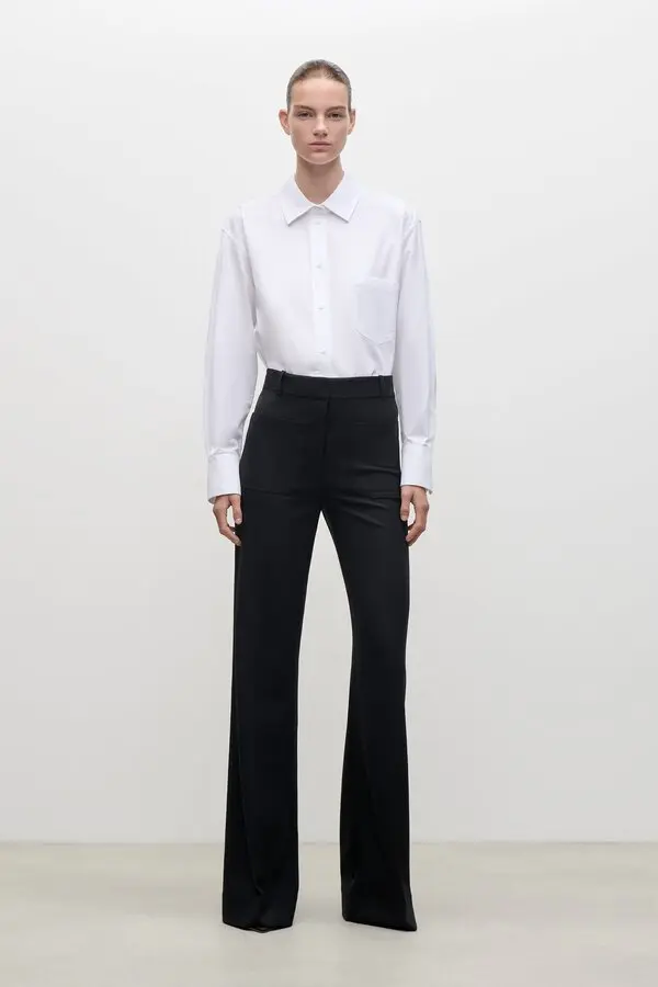 Victoria Beckham Alina Check Trousers - Black