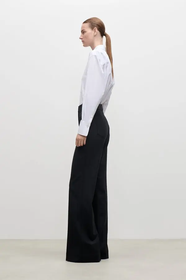 Victoria Beckham Alina Check Trousers - Black