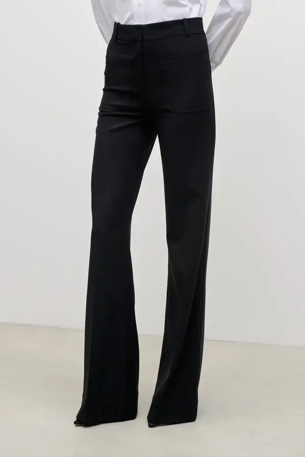 Victoria Beckham Alina Check Trousers - Black