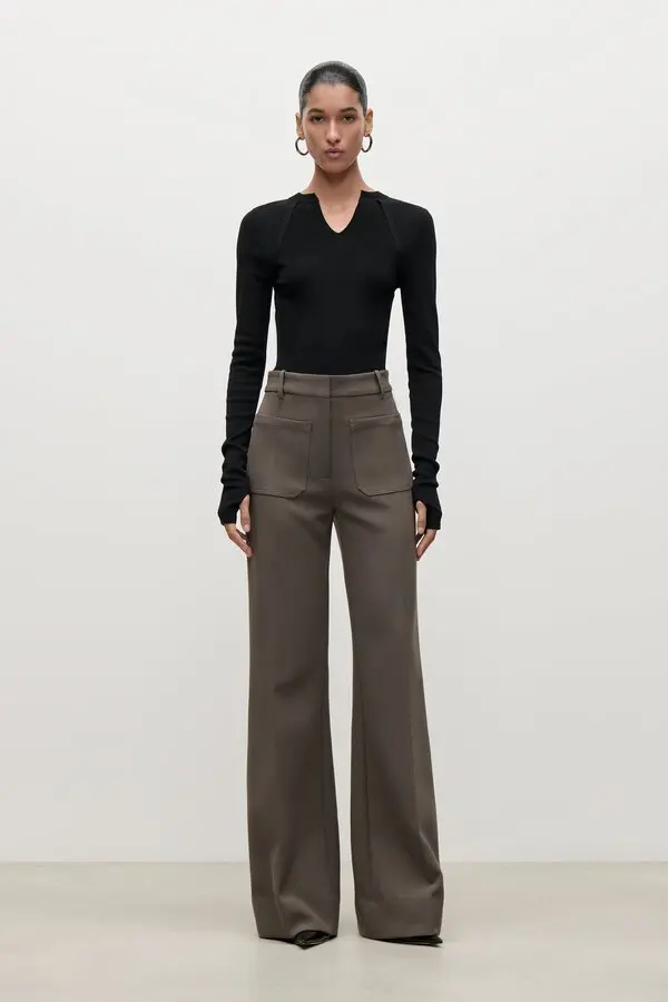Victoria Beckham Alina Trousers - Khaki