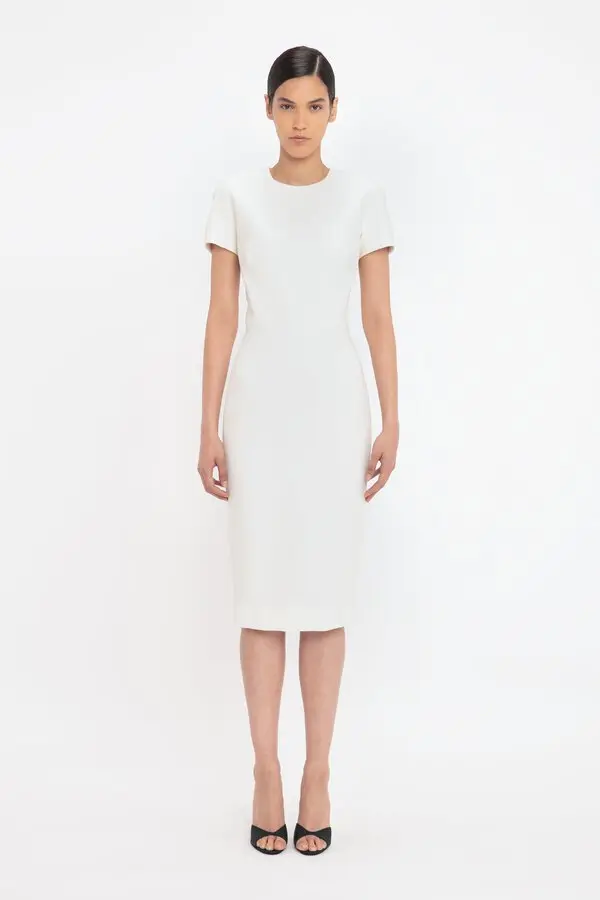 Victoria Beckham Claude Midi Dress - Ivory