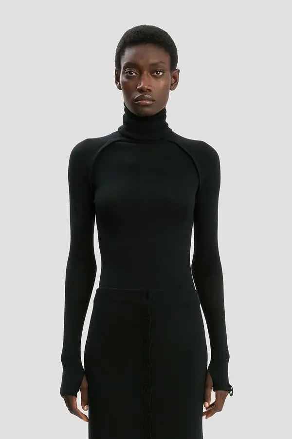 Victoria Beckham High Neck Jumper - Black