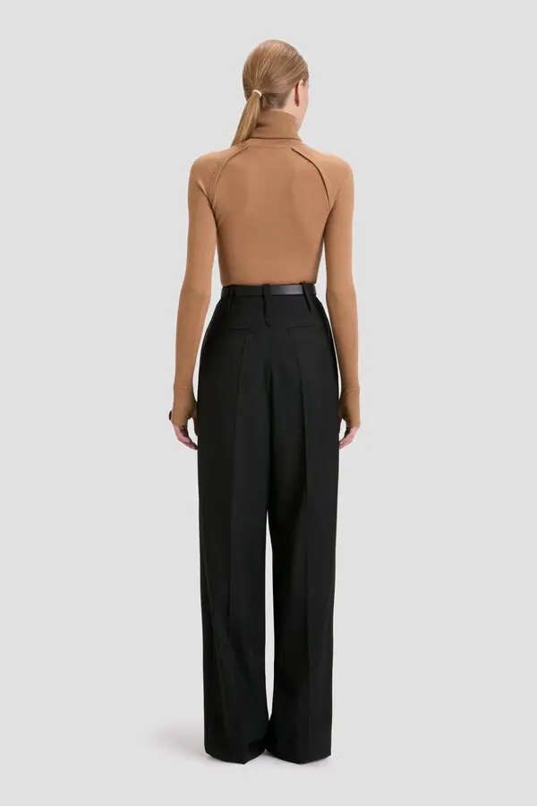 Victoria Beckham High Neck Jumper - Dark Camel