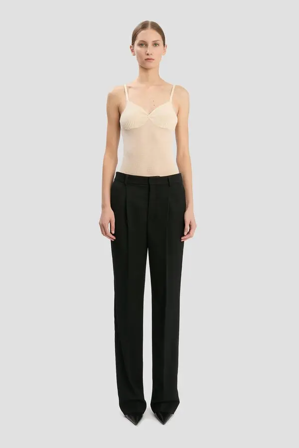 Victoria Beckham Tailored Straight Leg Trousers - Black
