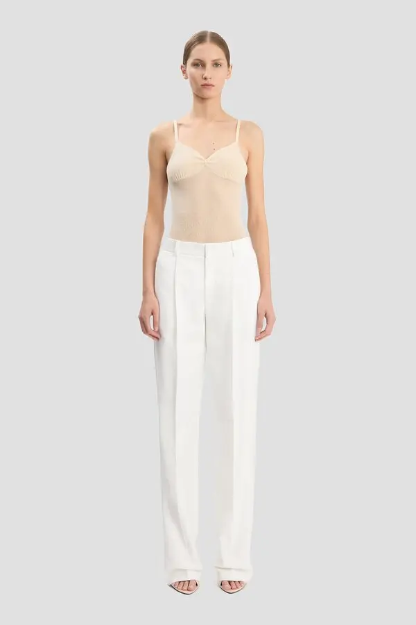 Victoria Beckham Tailored Straight Leg Trousers - Ivory