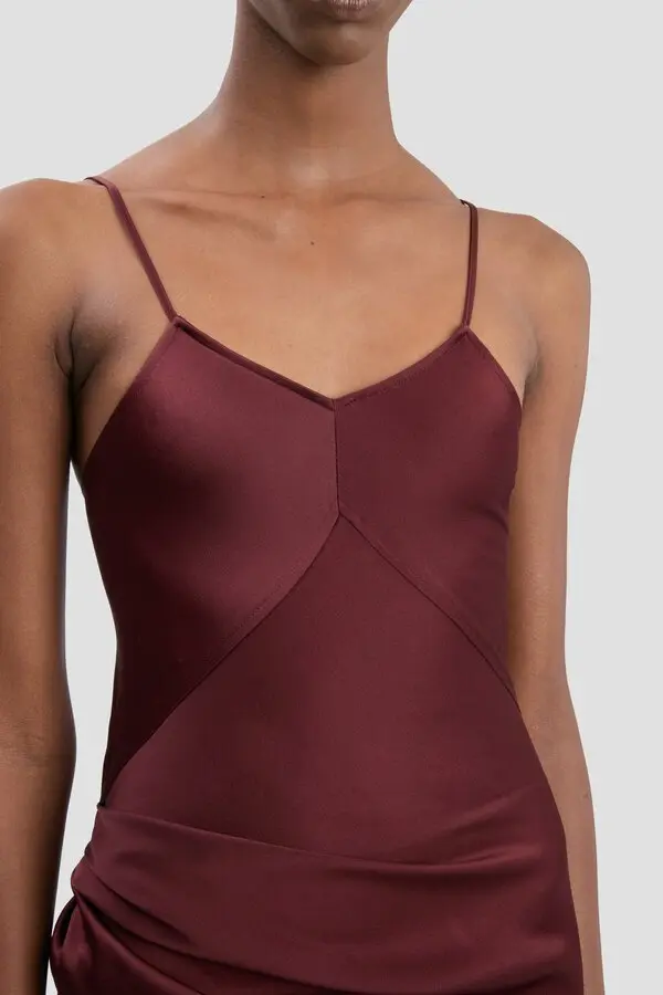 Victoria Beckham Cami Floor-length Dress - Cinnabar Red