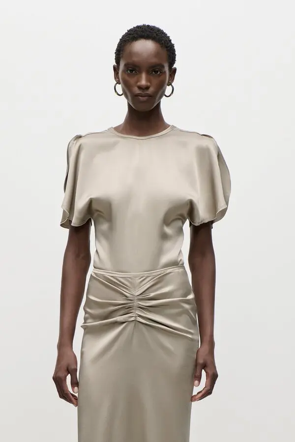 Victoria Beckham Bela Top - Light Grey