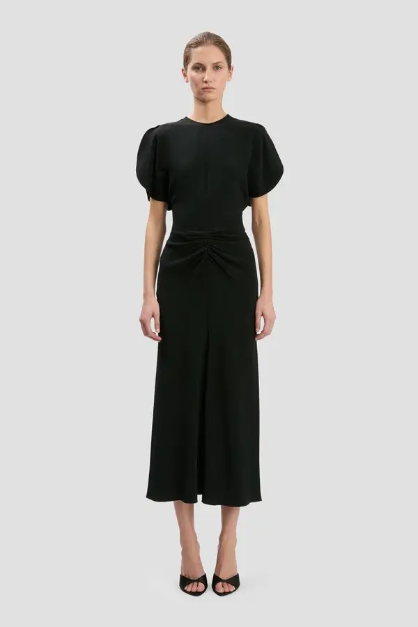 Victoria Beckham Bela Midi Dress - Black
