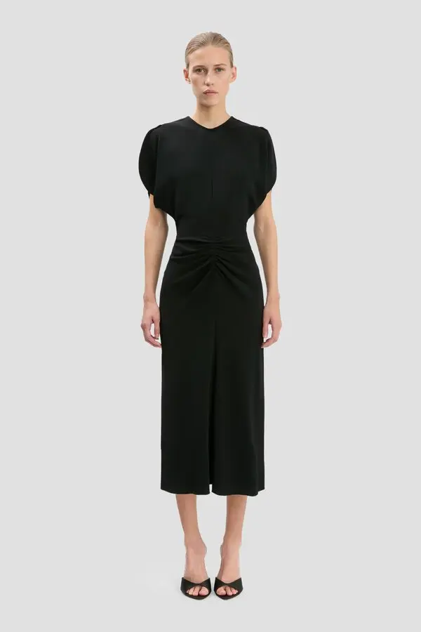 Victoria Beckham Bela Midi Dress - Black