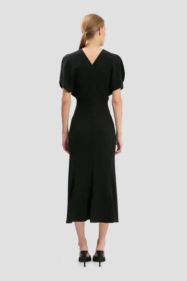 Victoria Beckham Bela Midi Dress - Black