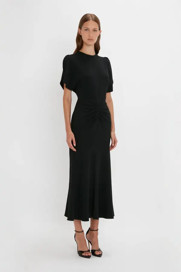 Victoria Beckham Bela Midi Dress - Black