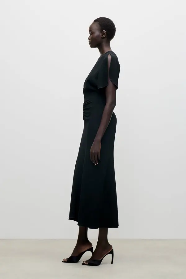 Victoria Beckham Bela Midi Dress - Black