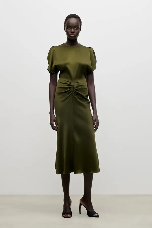Victoria Beckham Bela Midi Dress - Green