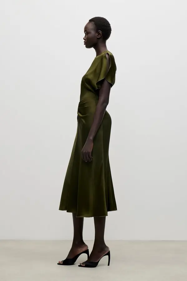 Victoria Beckham Bela Midi Dress - Green