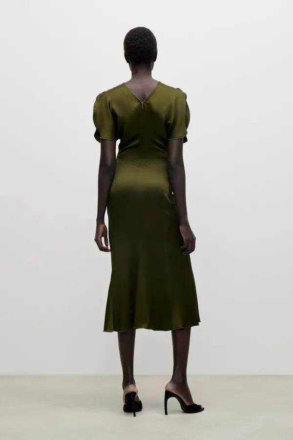 Victoria Beckham Bela Midi Dress - Green
