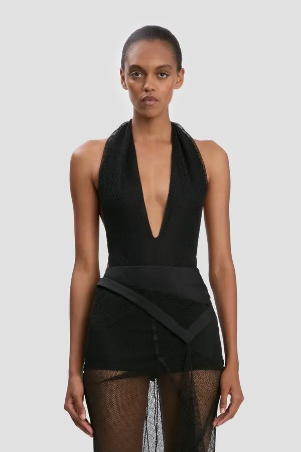 Victoria Beckham Halter Neck Bodysuit - Black
