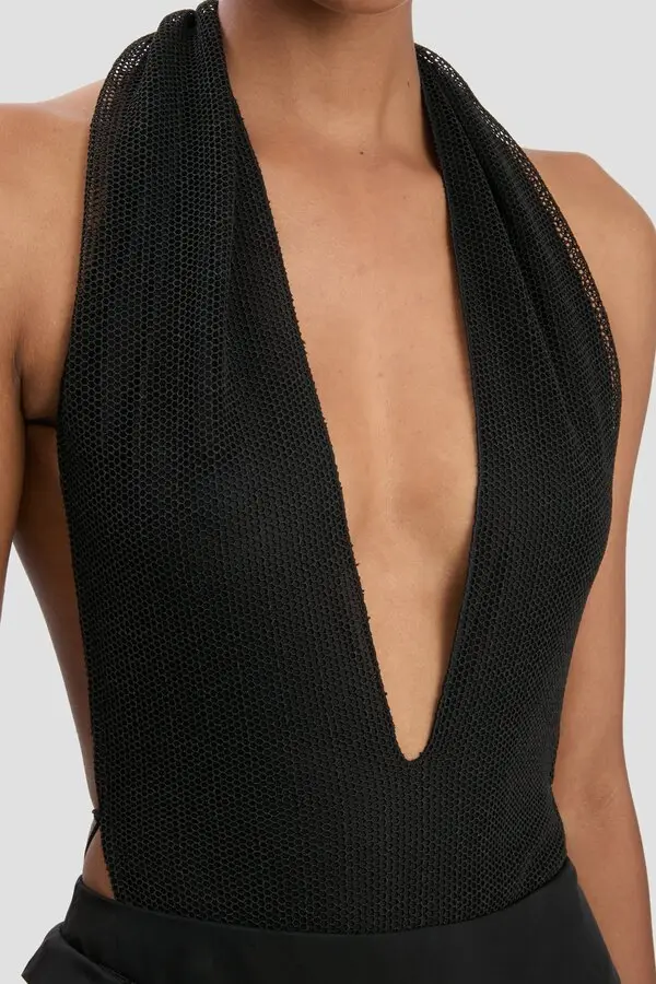Victoria Beckham Halter Neck Lace Bodysuit