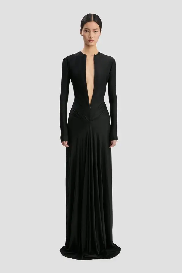 Victoria Beckham Cut-out Gown - Black