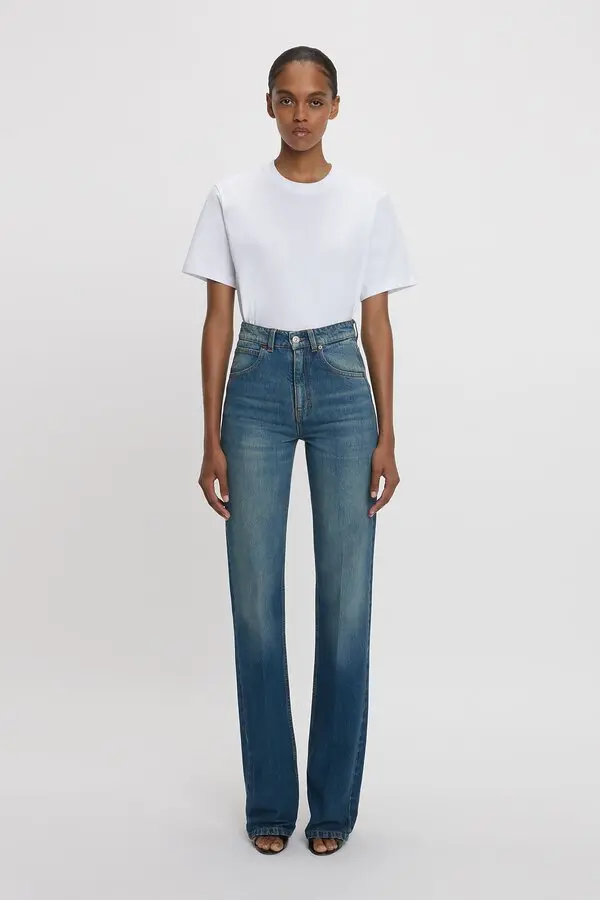 Victoria Beckham Julia Stretch Jean - Mid Blue