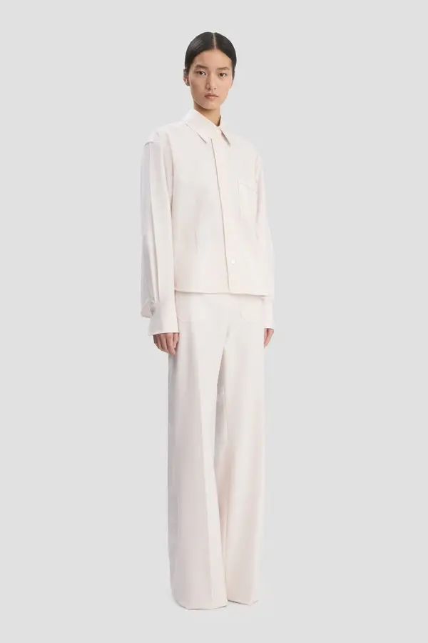 Victoria Beckham Long Sleeve Shirt With Cropped Hemline