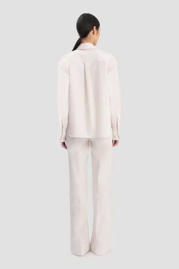 Victoria Beckham Long Sleeve Shirt With Cropped Hemline