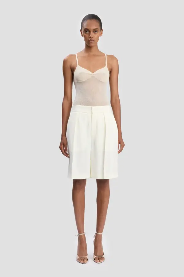 Victoria Beckham Shell Floral Print Tailored Shorts - Ivory
