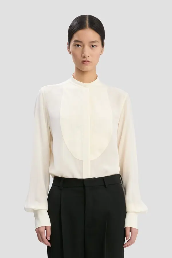 Victoria Beckham Bib Detail Shirt - Ivory