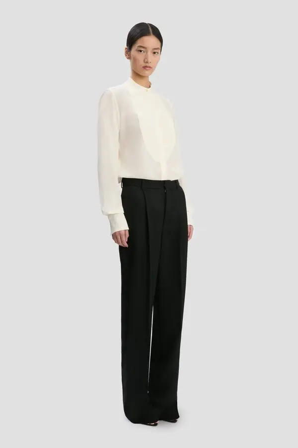 Victoria Beckham Bib Detail Silk Shirt