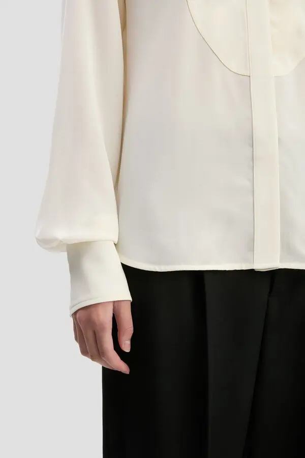 Victoria Beckham Bib Detail Silk Shirt