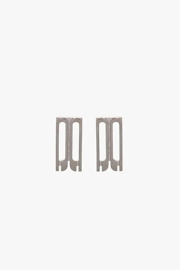 Victoria Beckham Dorian Stud Earrings In -plated Brass - Silver