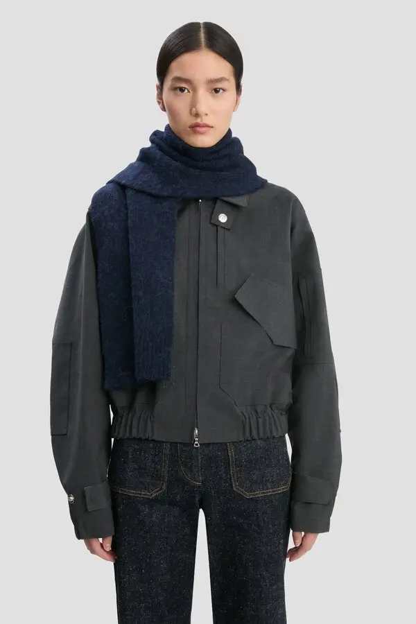 Victoria Beckham Alpaca Scarf - Navy