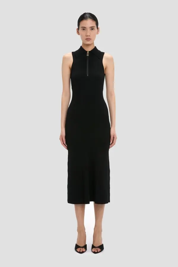 Victoria Beckham Mira Midi Dress - Black