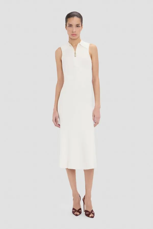 Victoria Beckham Mira Midi Dress - White