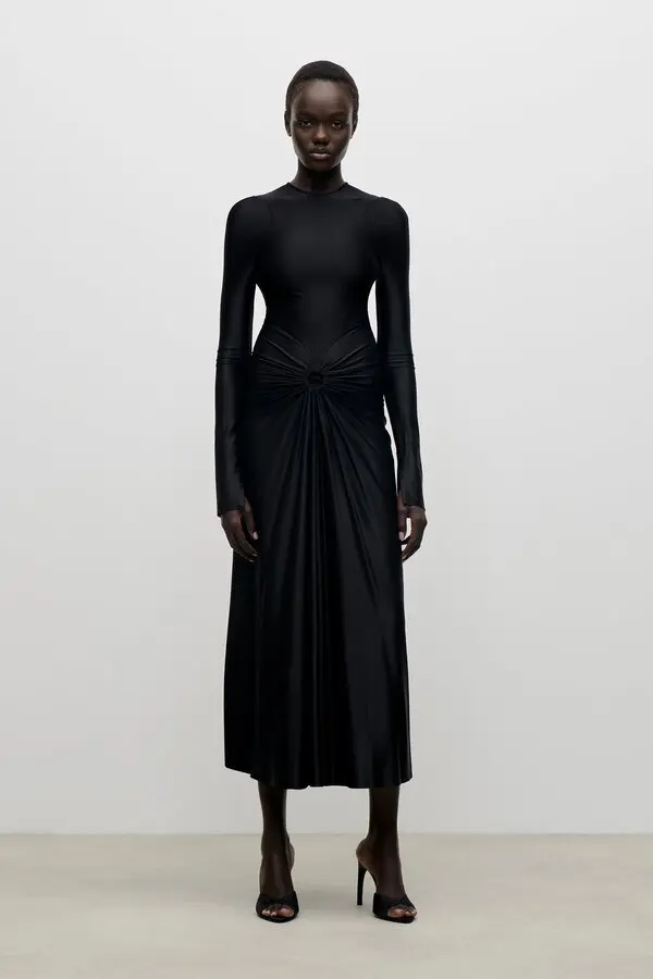 Victoria Beckham Frances Midi Dress - Black
