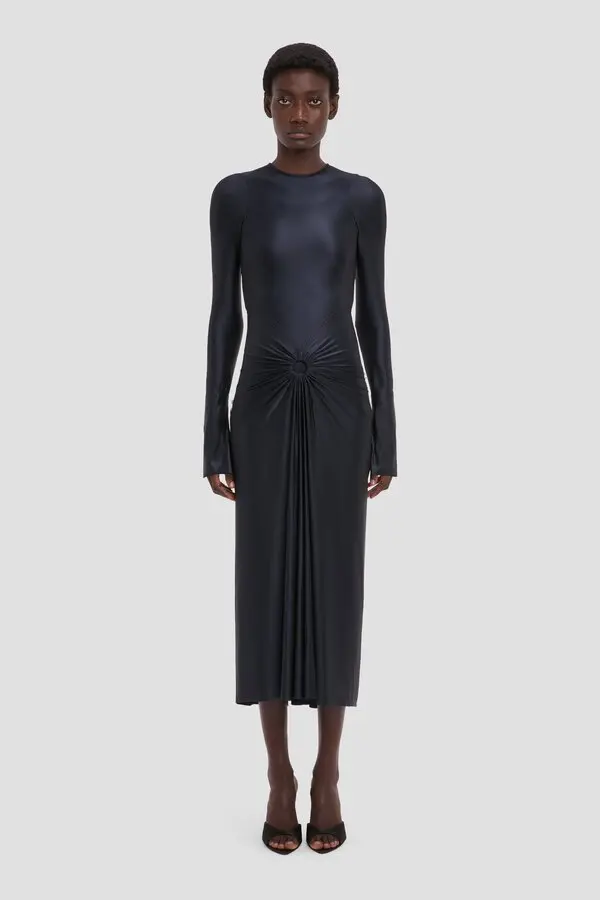 Victoria Beckham Frances Midi Dress - Navy