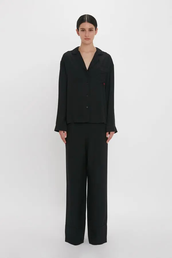 Victoria Beckham Vb Monogram Pyjama Sleep Set - Black