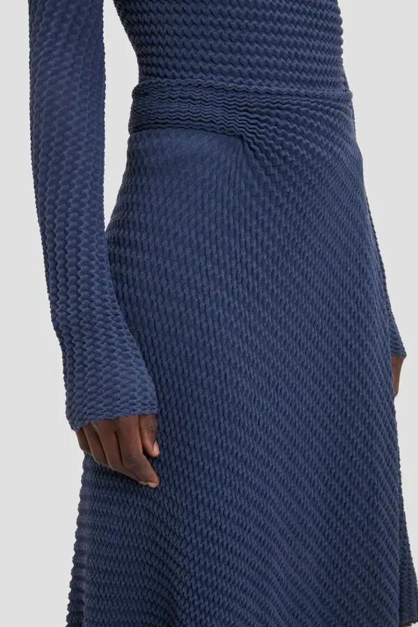 Victoria Beckham Draped Knit Midi Skirt - Eclipse