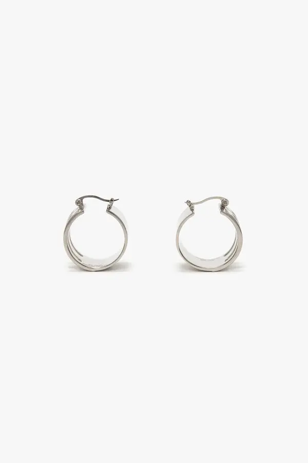 Victoria Beckham Dorian Hoop Earrings - Silver
