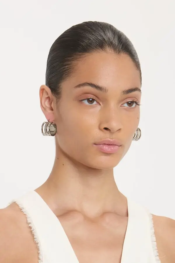 Victoria Beckham Dorian Hoop Earrings - Silver