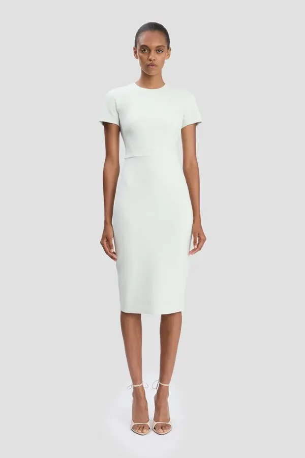 Victoria Beckham Fitted T-shirt Midi Dress - Aloe