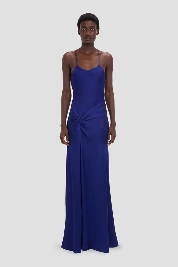Victoria Beckham Draped Cami Gown - Bright Indigo